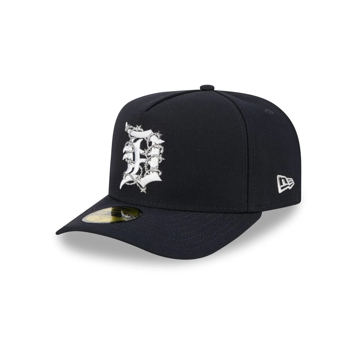 59Fifty A-Frame Detroit Tigers Navy Barbed Wire Pre Curved Fitted Hat ...